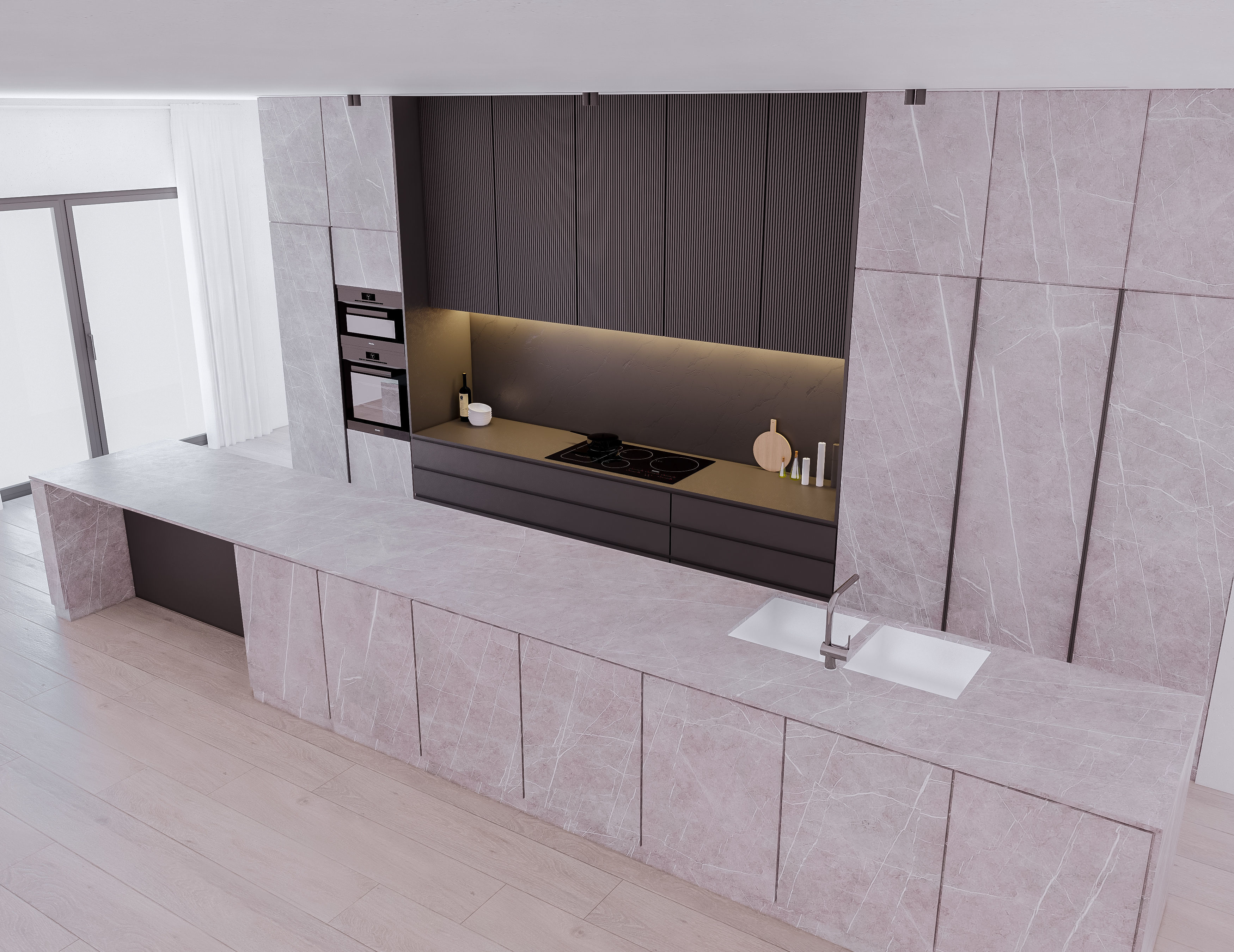 3D model Modern Kitchen Created in Revit 13 VR / AR / low-poly | CGTrader