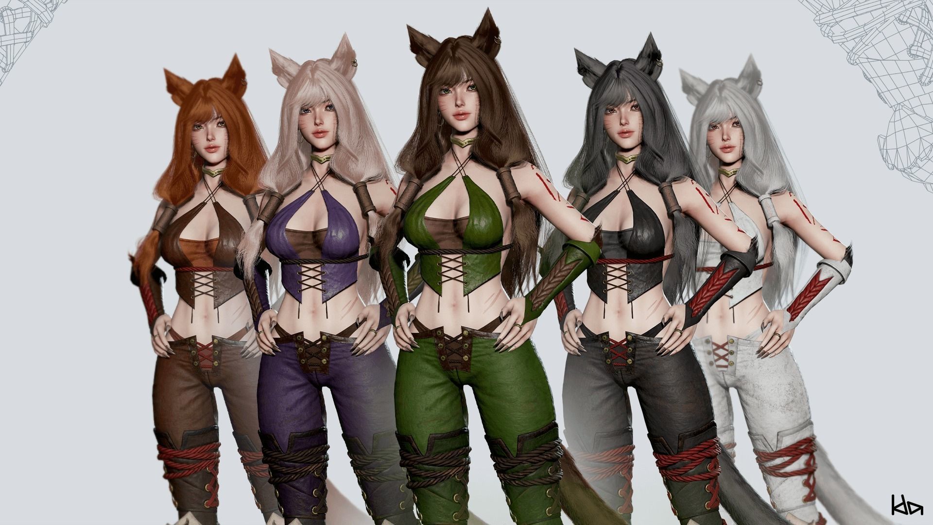 3D model Feral Girl Roca - Game Ready VR / AR / low-poly | CGTrader