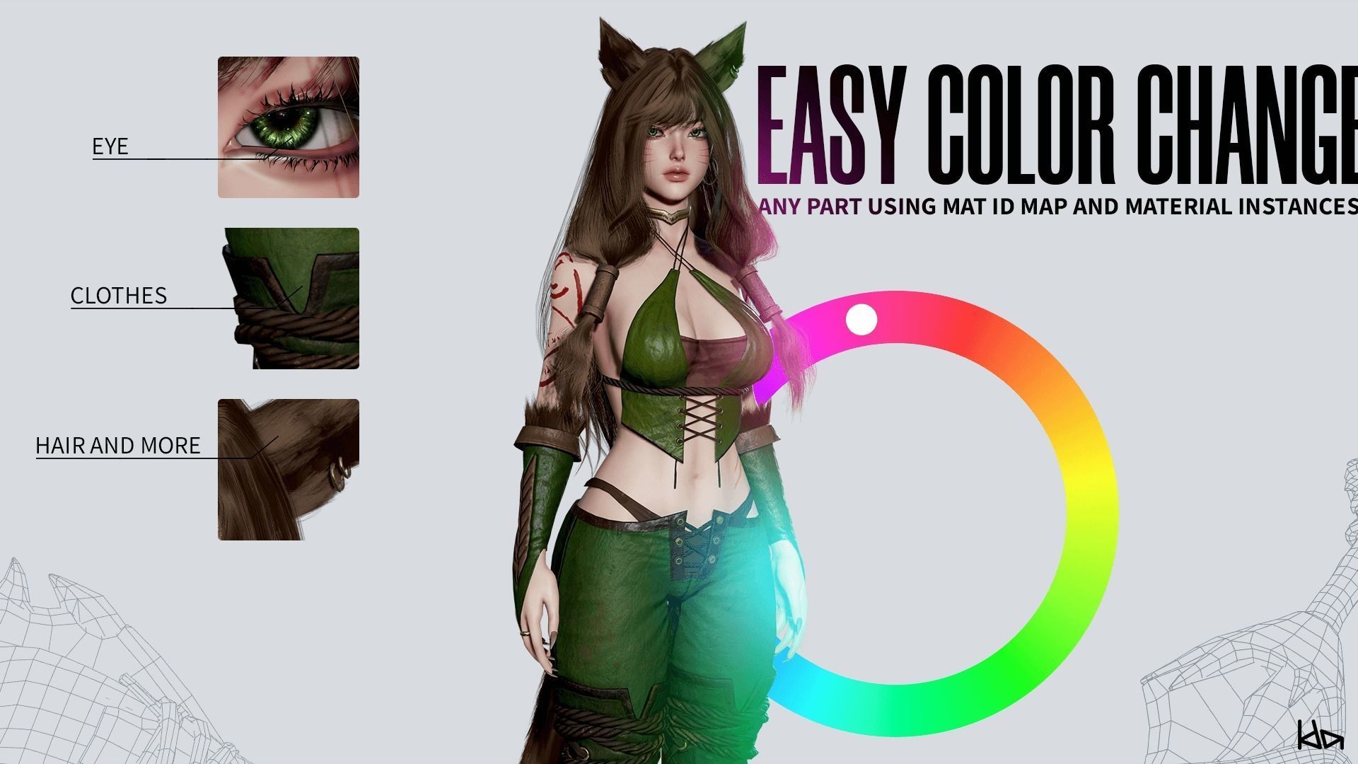 3D model Feral Girl Roca - Game Ready VR / AR / low-poly | CGTrader