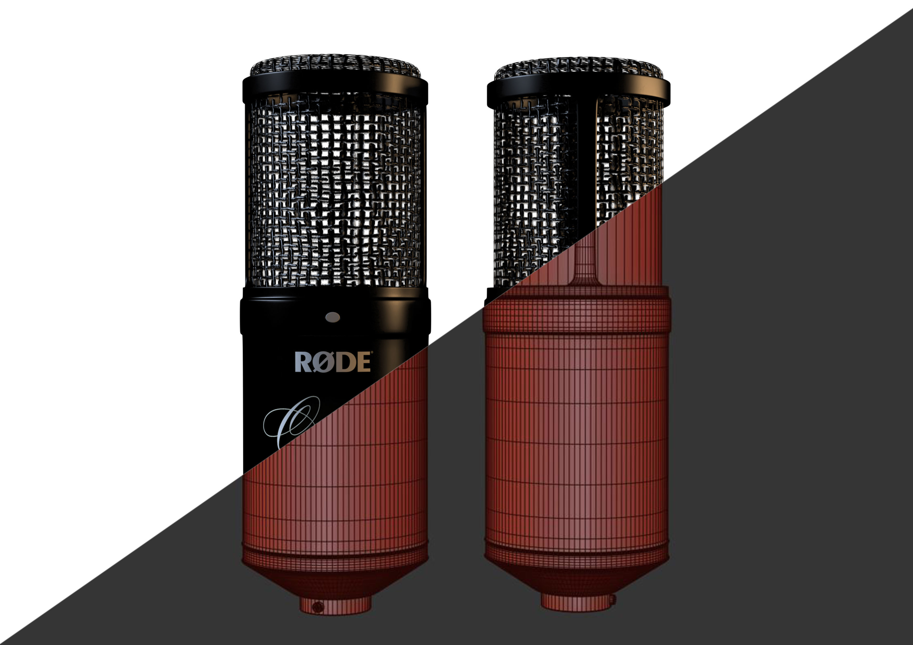 Rode Classic II Limited Edition microphone recording 3D model | CGTrader