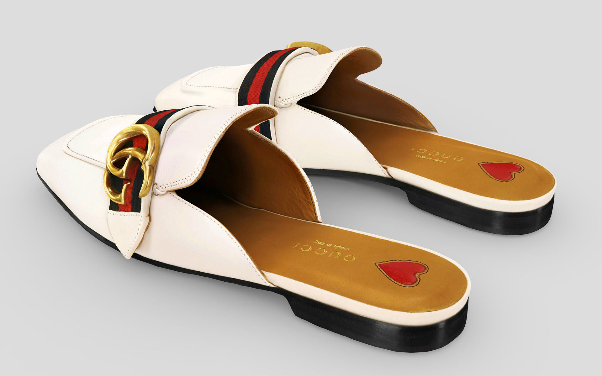 Gucci woman luxury fashion leather slippper 3D model | CGTrader