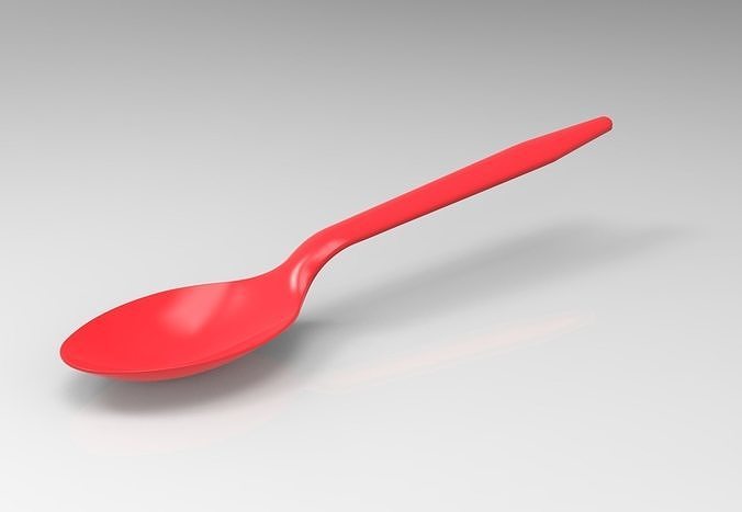 Disposable Plastic Spoon 3D model 3D printable | CGTrader