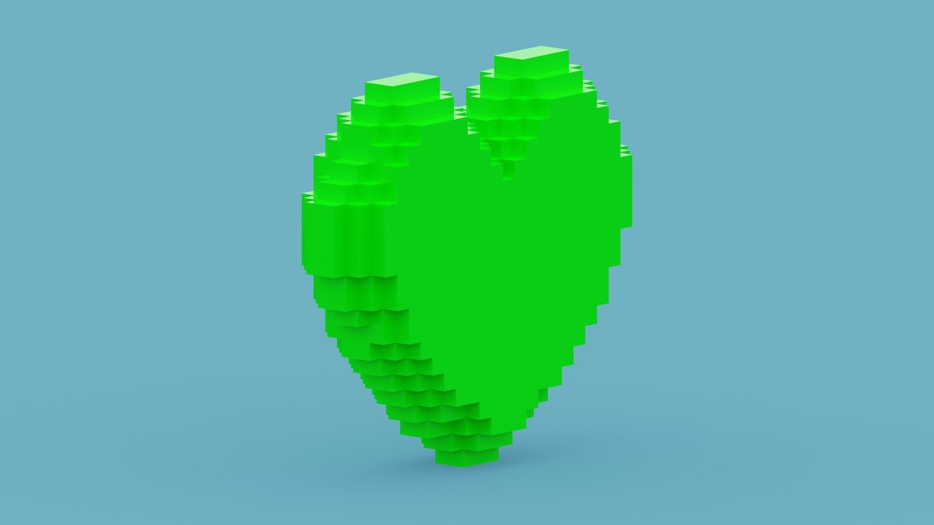 3D model Voxel Green Heart VR / AR / low-poly | CGTrader