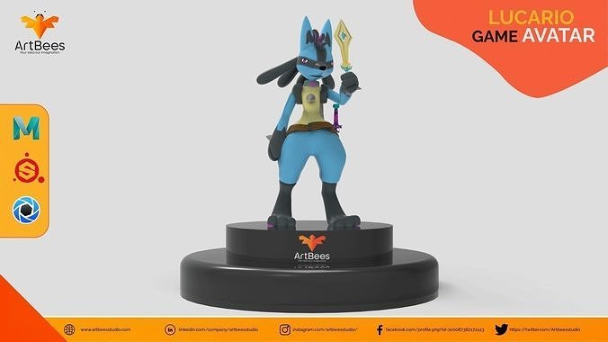 3D model Lucario avatar VR / AR / low-poly | CGTrader