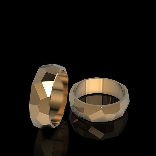 Faceted ring 3D model 3D printable | CGTrader