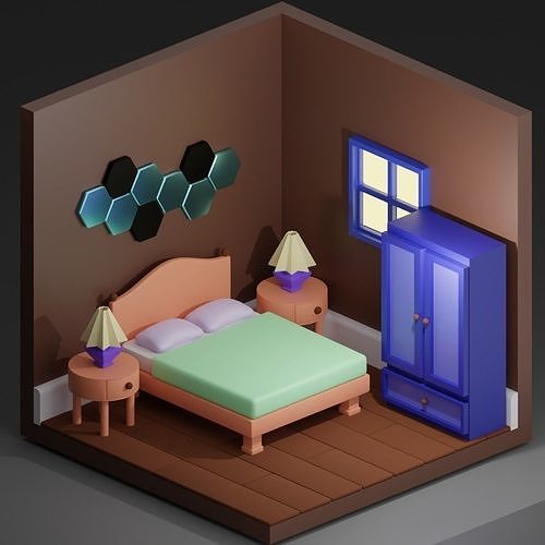 Cute bedroom 3D model | CGTrader