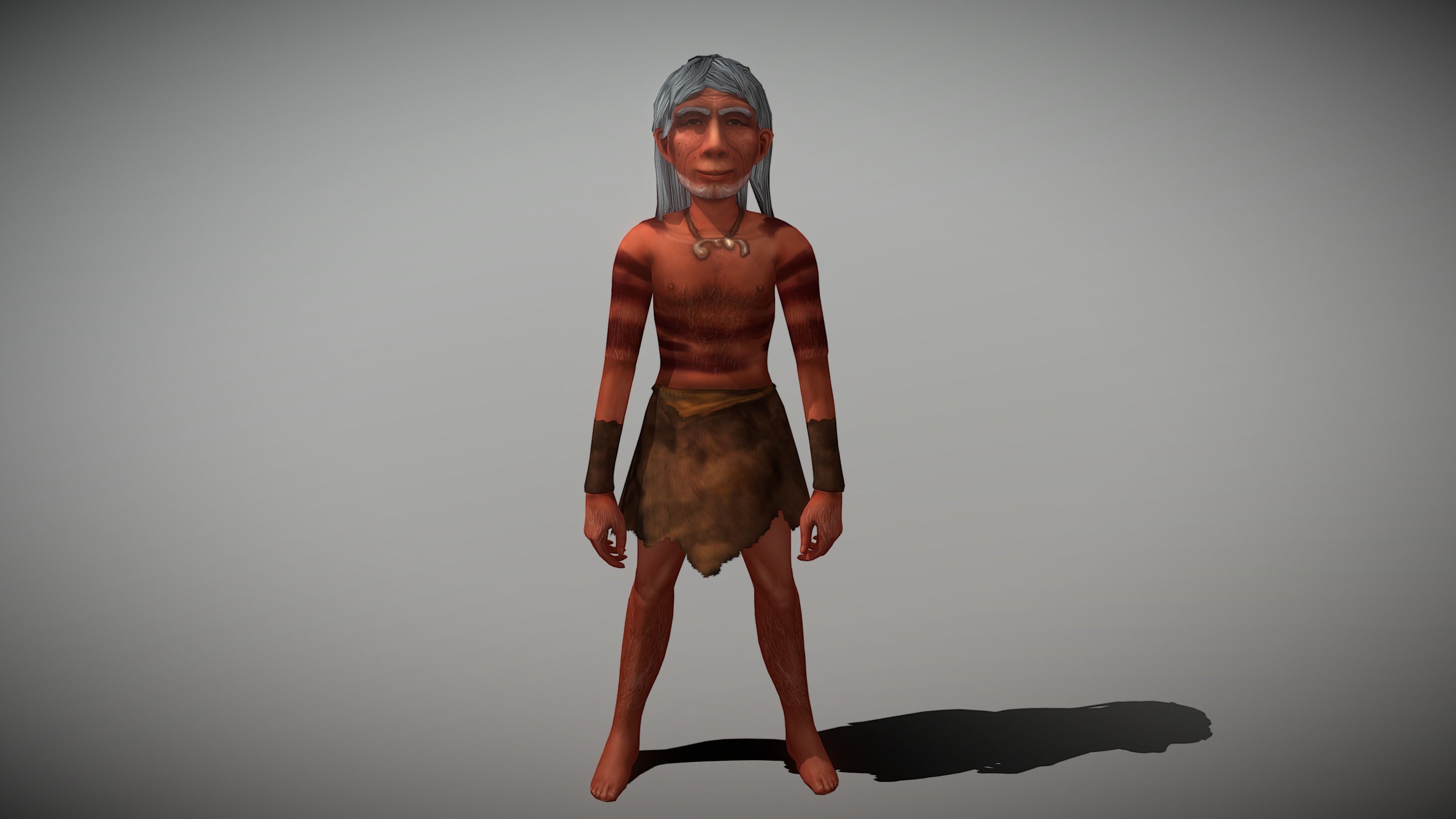 3D model Caveman Old Man VR / AR / low-poly rigged animated | CGTrader