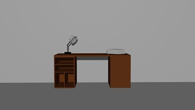 3D model Lowpoly Desk with Decorations VR / AR / low-poly | CGTrader