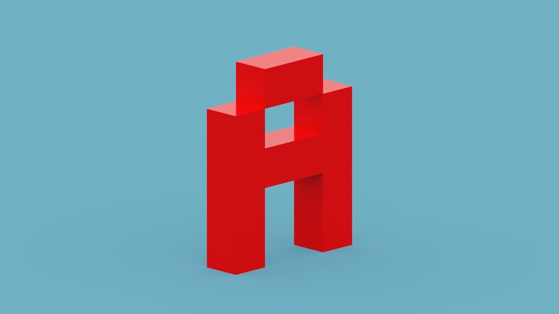 3D model Pixel Letter A VR / AR / low-poly | CGTrader