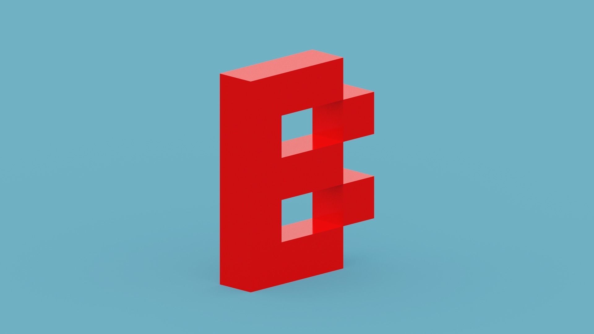 3D model Pixel Letter B VR / AR / low-poly | CGTrader