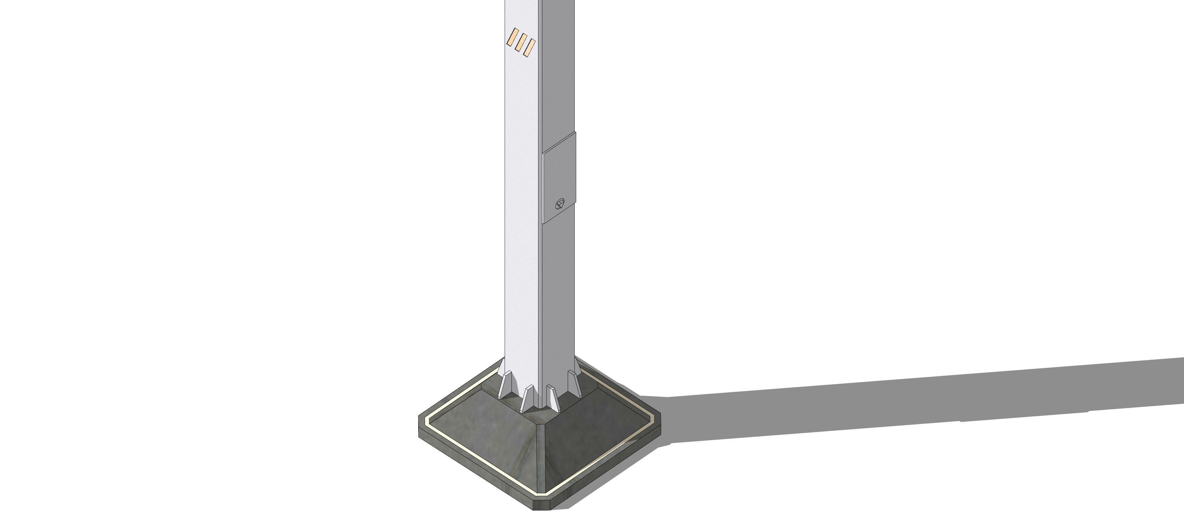 Sci-fi Simple Street Light Post 002 3D model | CGTrader