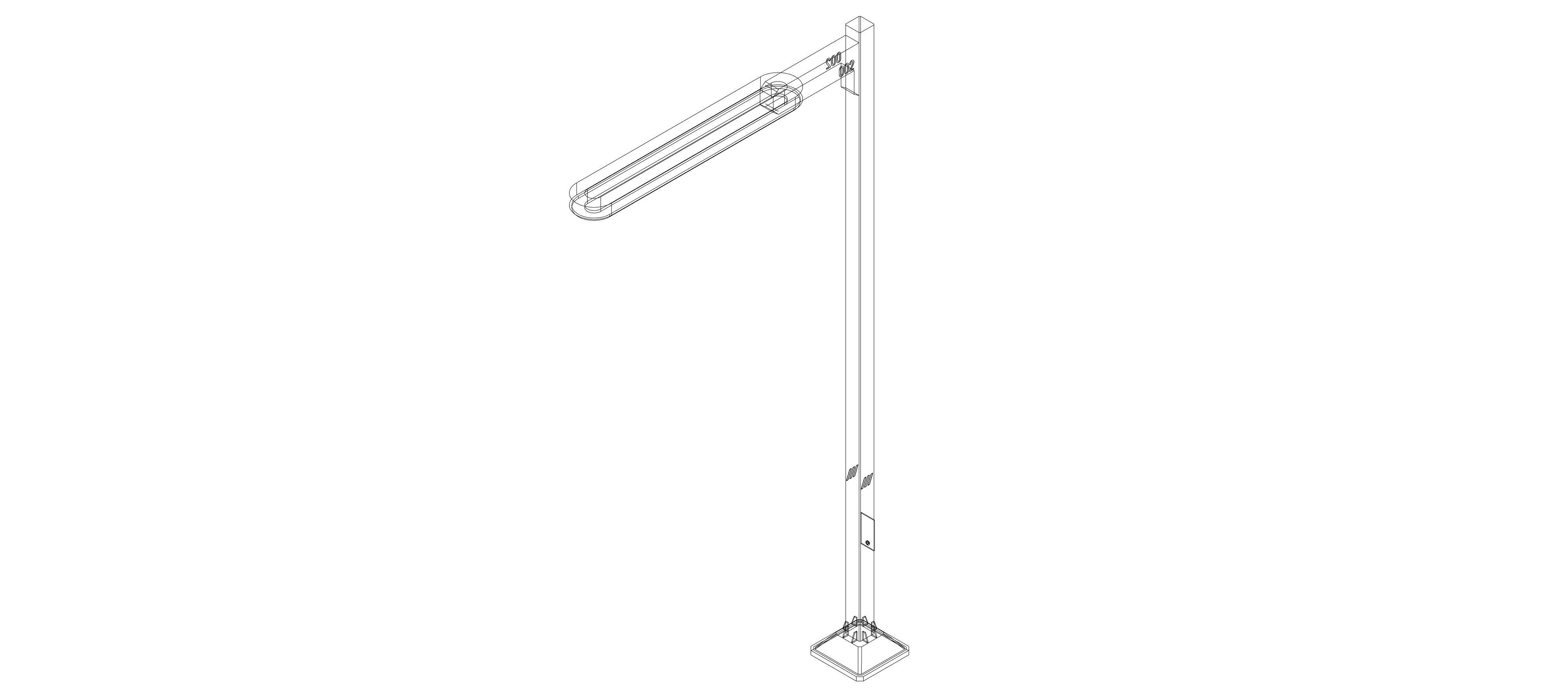 Sci-fi Simple Street Light Post 002 3D model | CGTrader