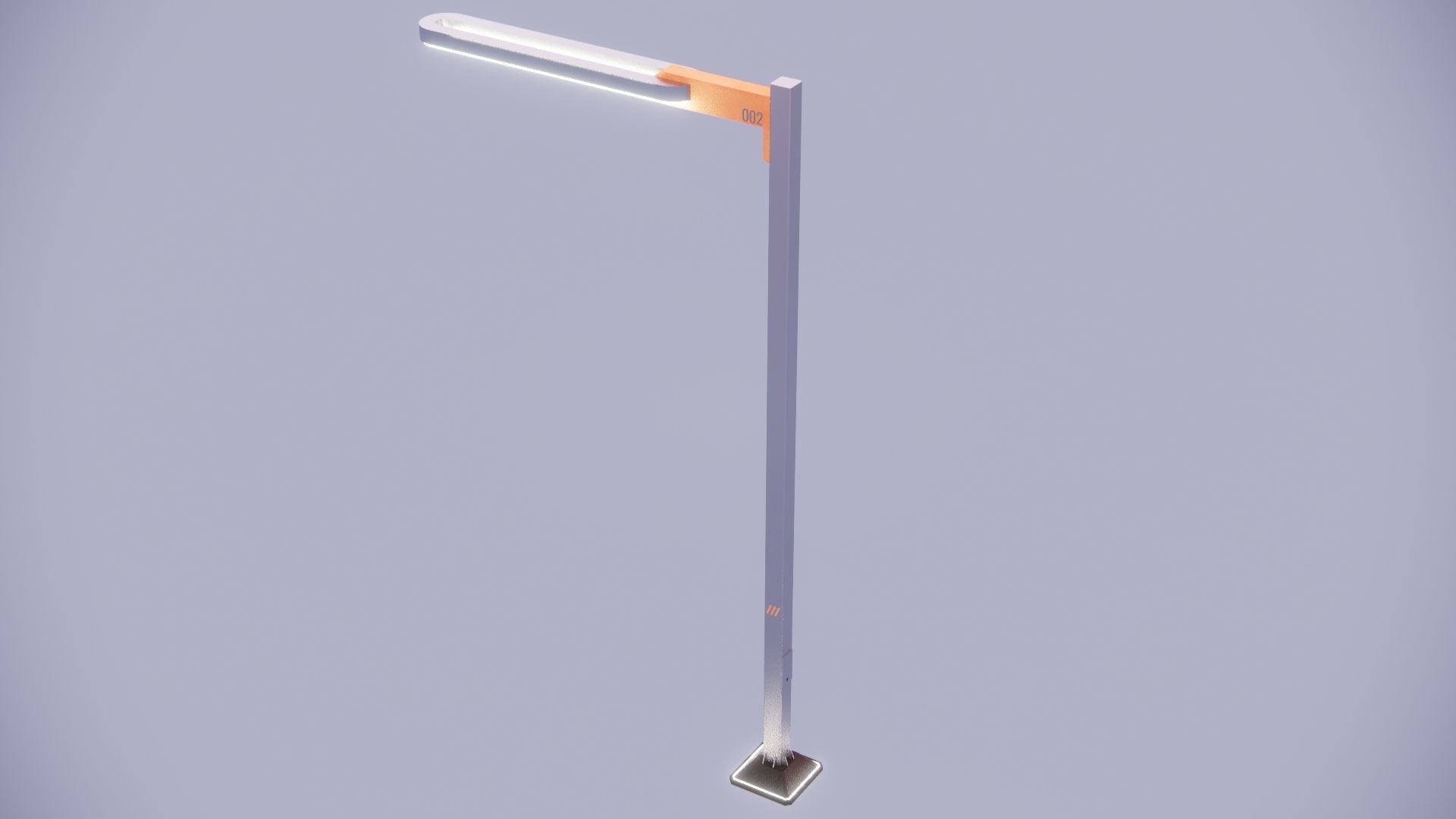 Sci-fi Simple Street Light Post 002 3D model | CGTrader