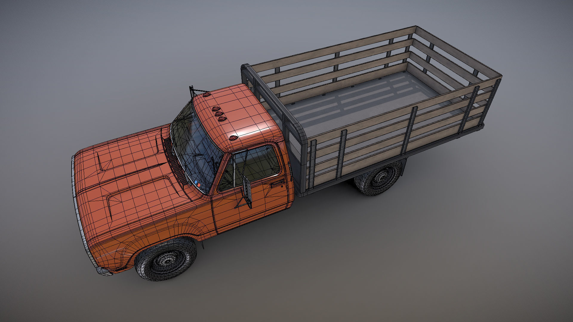 3D model Dodge light-duty stake truck VR / AR / low-poly | CGTrader