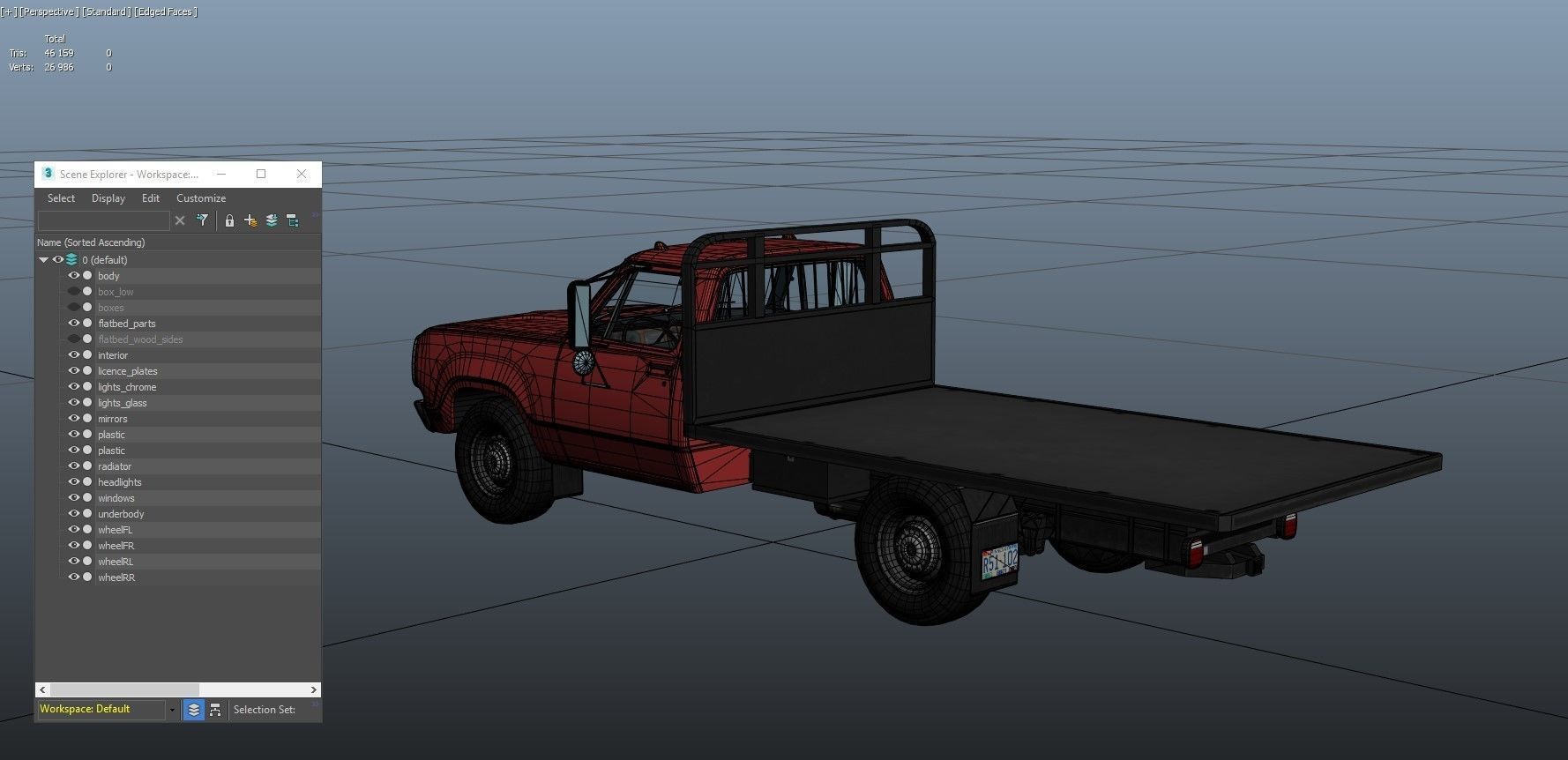 3D model Dodge light-duty stake truck VR / AR / low-poly | CGTrader