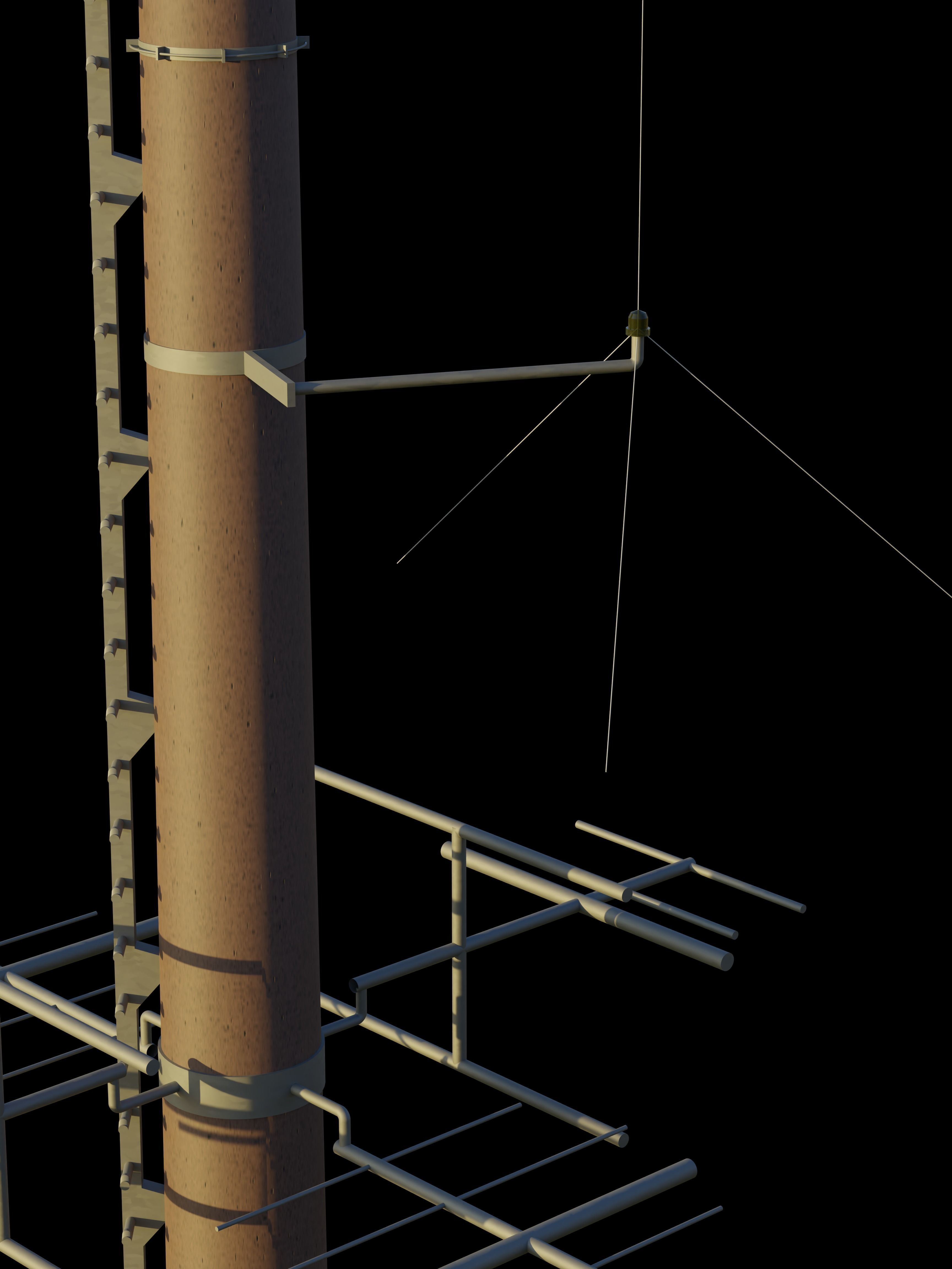 3D model Small Military Radio Transmission Mast Limberg VR / AR / low ...