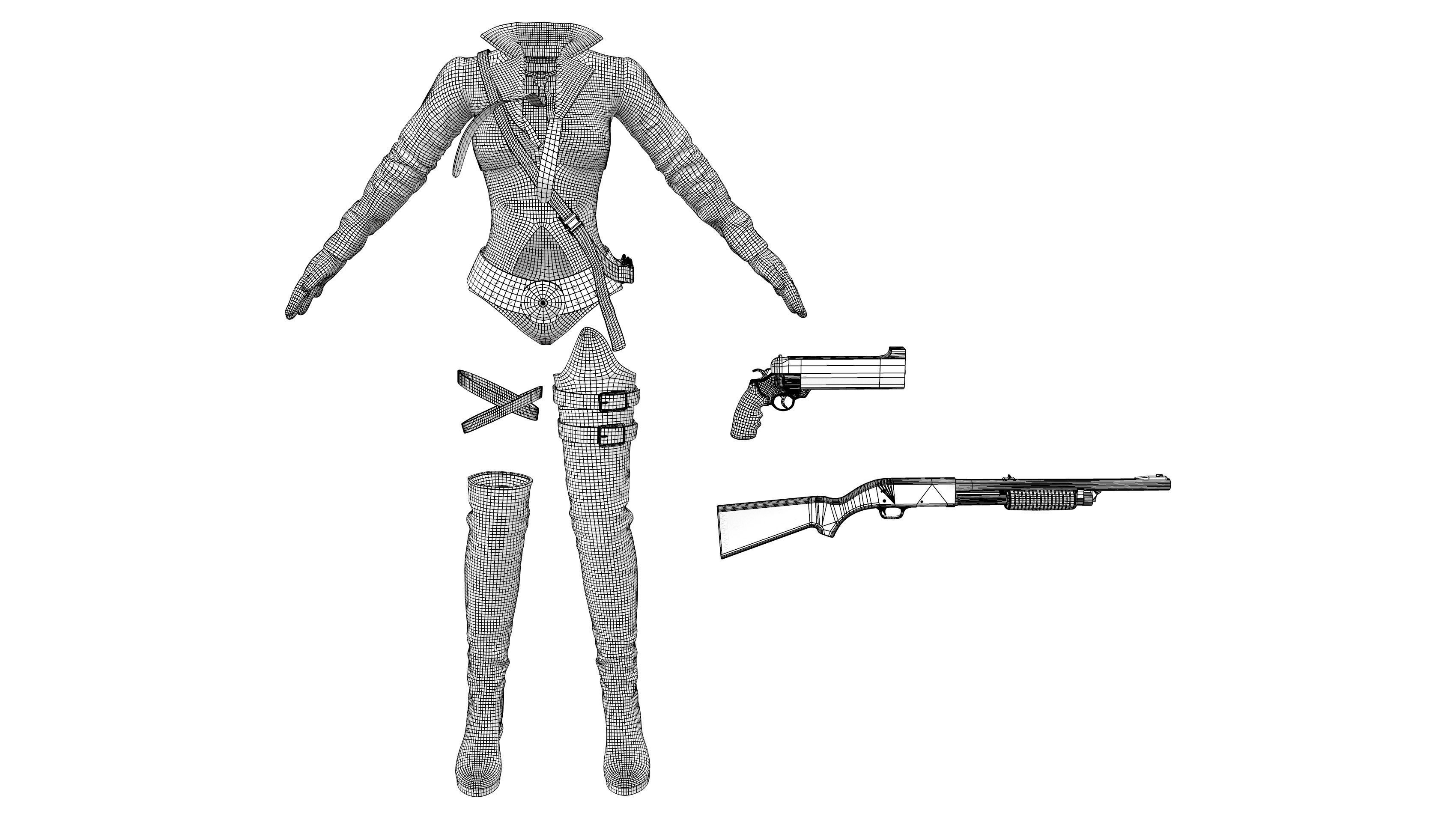 3D model Cyber Cop Full Outfit VR / AR / low-poly | CGTrader