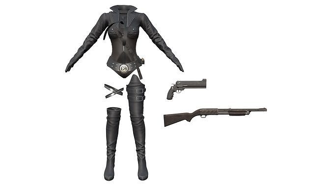 3D model Cyber Cop Full Outfit VR / AR / low-poly | CGTrader