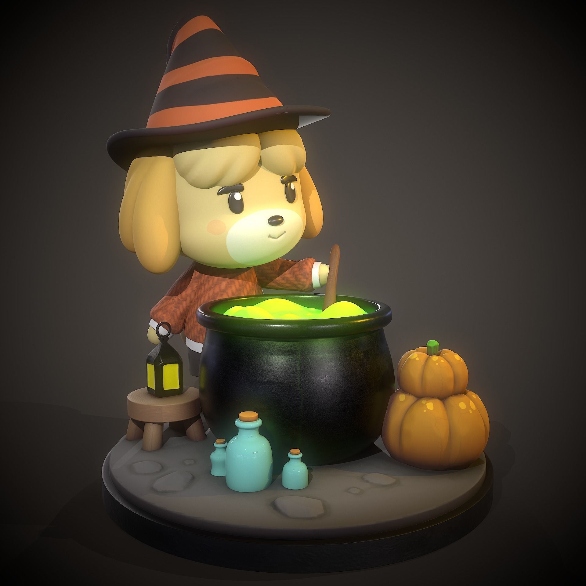 Halloween Isabelle diorama - Animal Crossing 3D model 3D printable ...