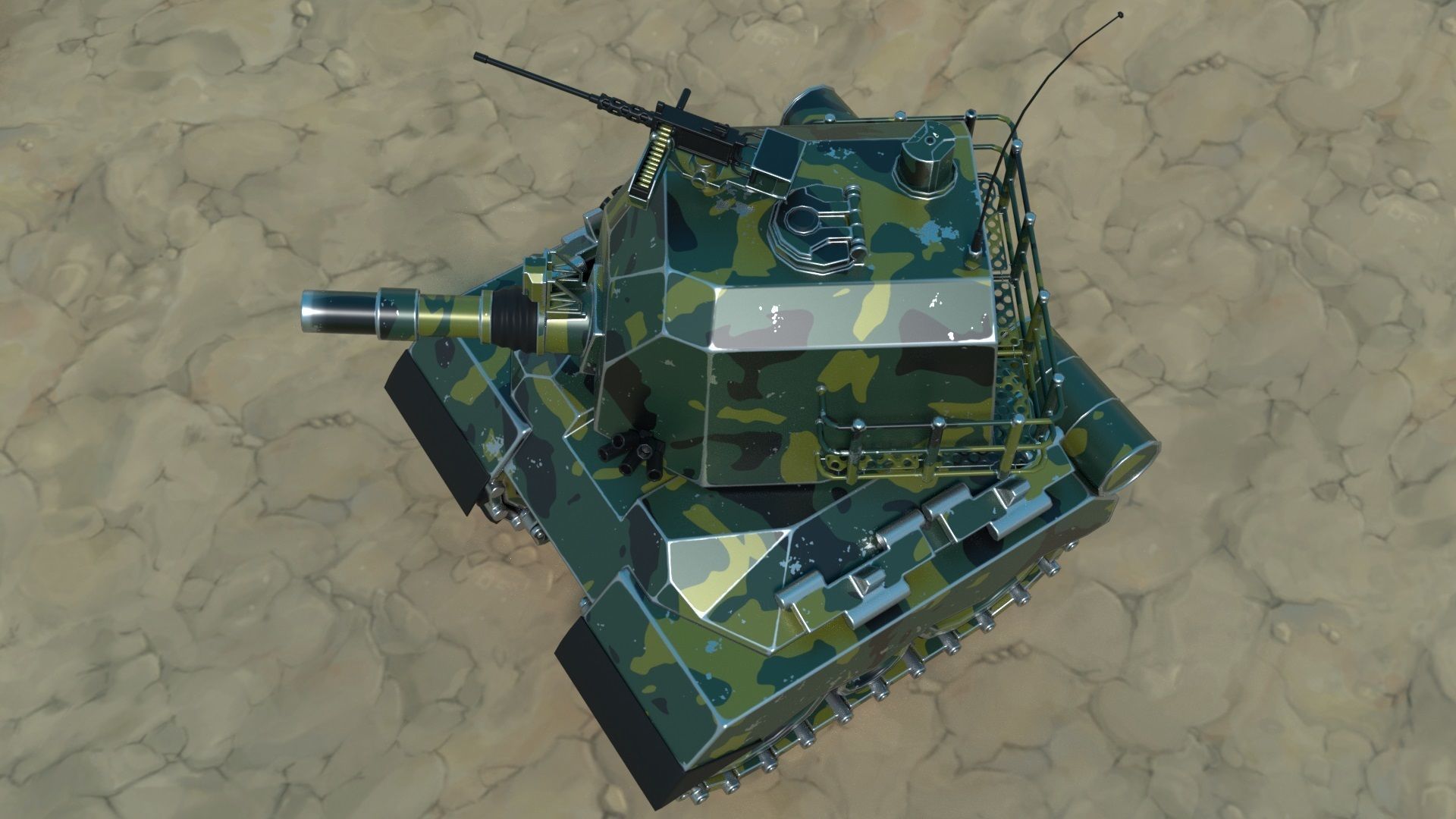3D model Cartoon Low Poly Animated Tank VR / AR / low-poly | CGTrader