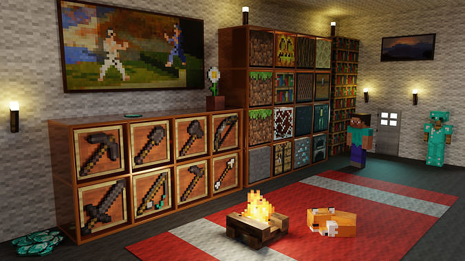 Minecraft scene model 3D model | CGTrader