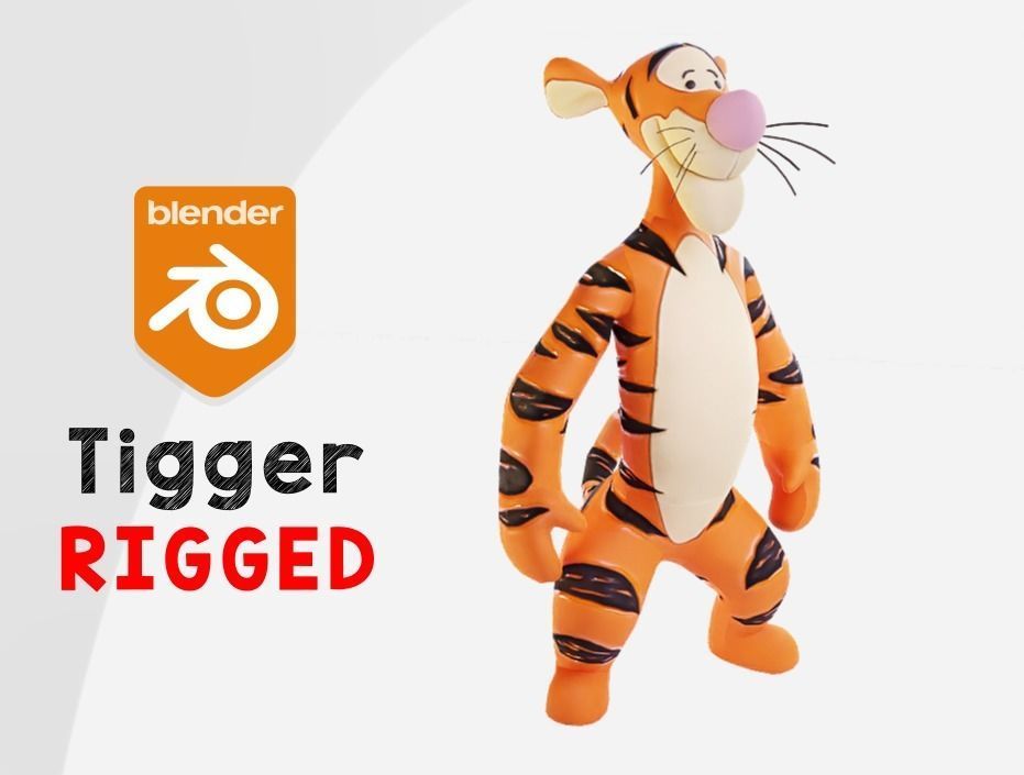 Winnie the pooh - Tigger rigged 3D model rigged | CGTrader