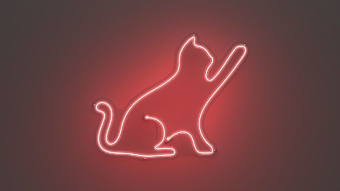 Cat 3 - Neon Sign 3D model | CGTrader