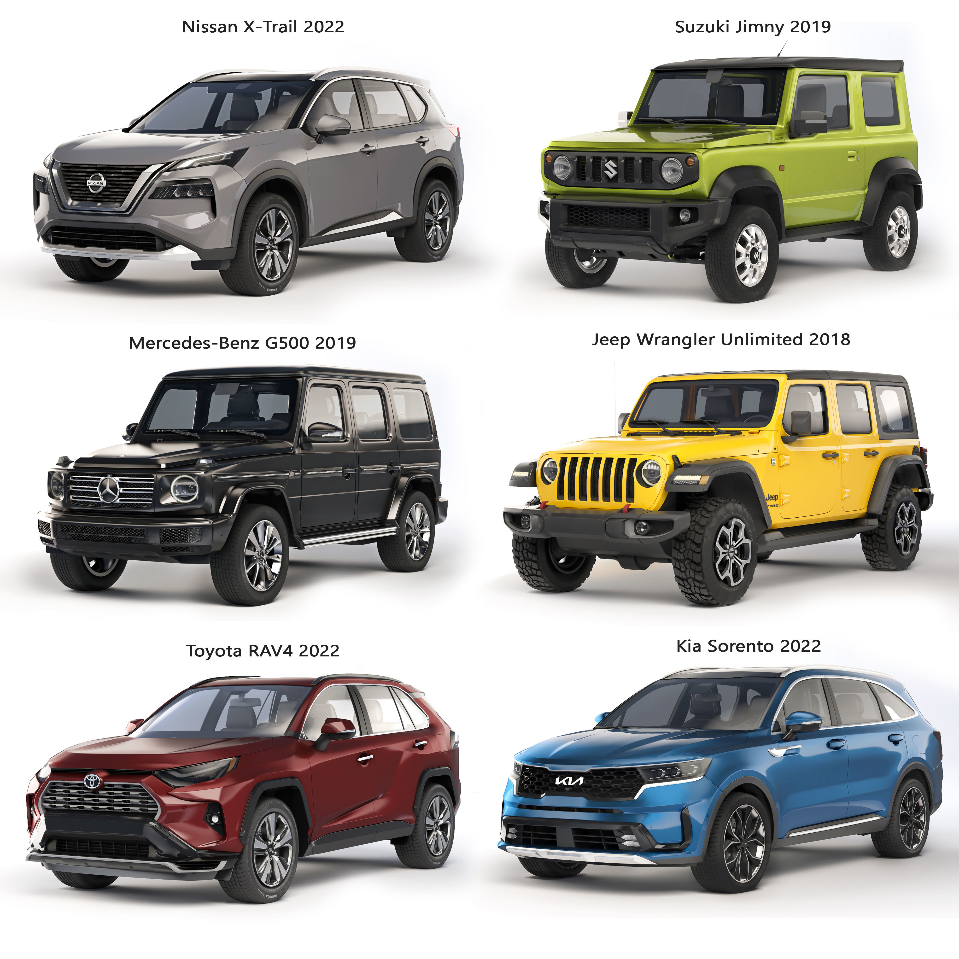 Collection of modern SUVs | CGTrader