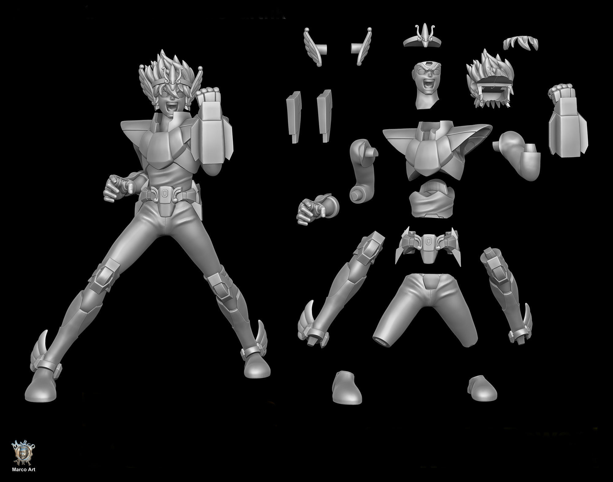 Saint Seiya stl file 3D model 3D printable | CGTrader