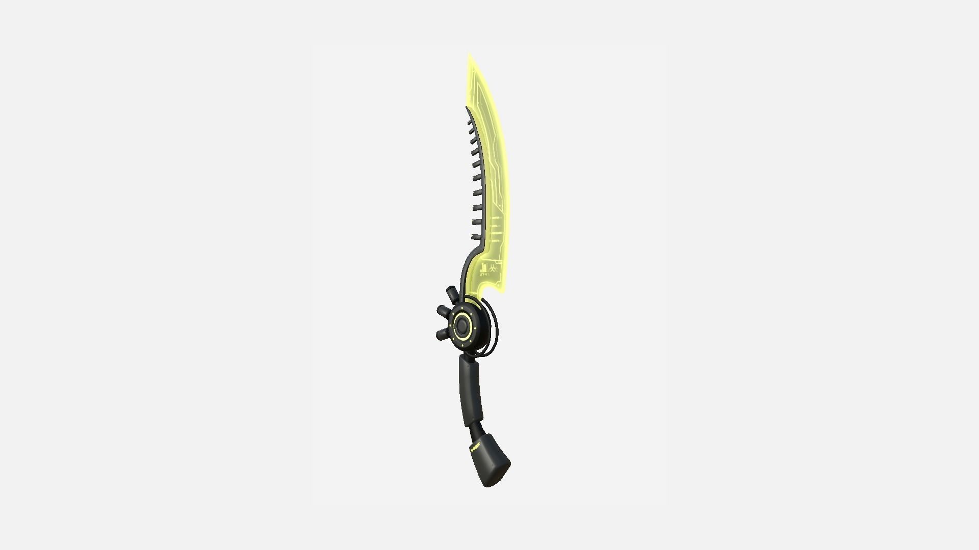 3D model SciFi Dagger A05 Black Yellow - Sci Fi Weapon Design VR / AR ...