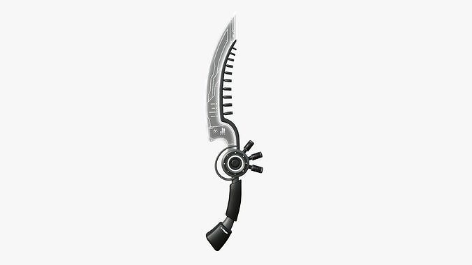 3D model SciFi Dagger A07 Black White - Sci Fi Weapon Design VR / AR ...