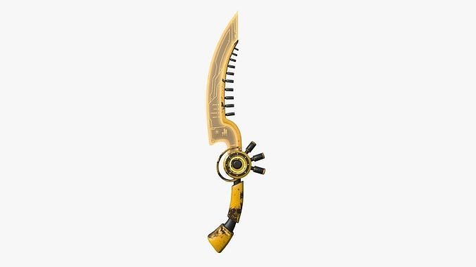3D model SciFi Dagger A08 Yellow - Sci Fi Weapon Design VR / AR / low ...
