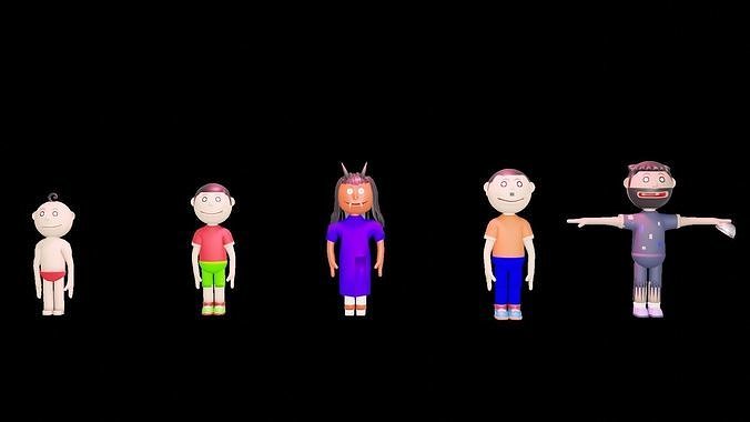 3D model Cartoon Character Pack VR / AR / low-poly | CGTrader