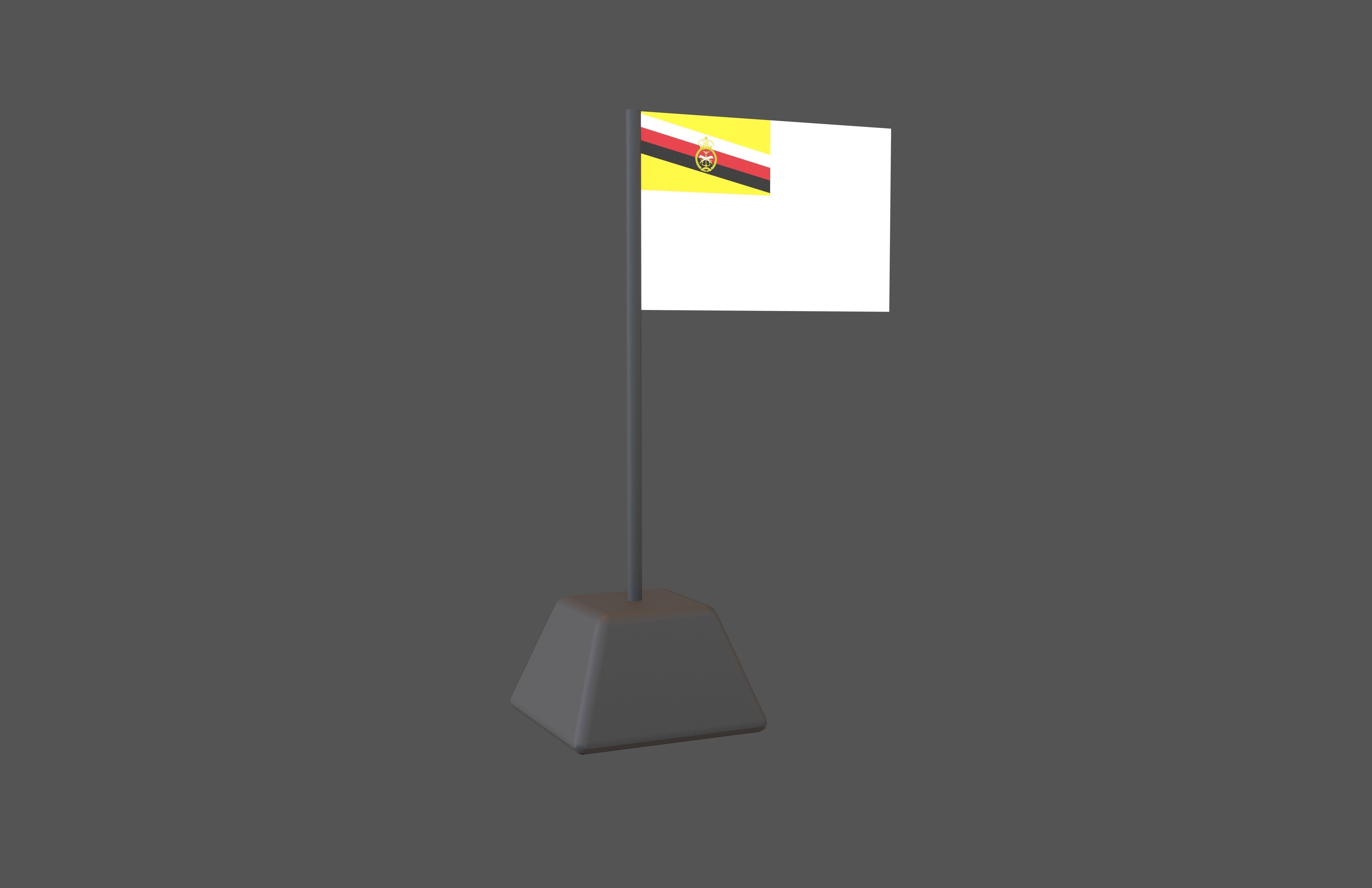 3D model Brunei Naval Ensign Flag v1 001 VR / AR / low-poly | CGTrader