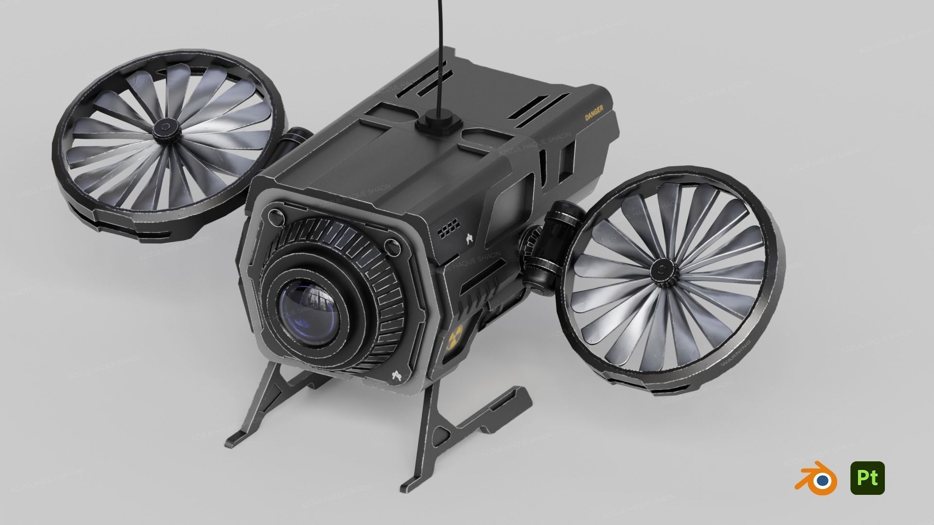Sci Fi Military Robot Drone Concept 3D model rigged | CGTrader
