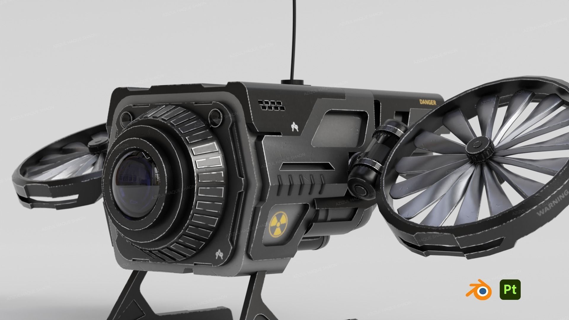Sci Fi Military Robot Drone Concept 3D model rigged | CGTrader