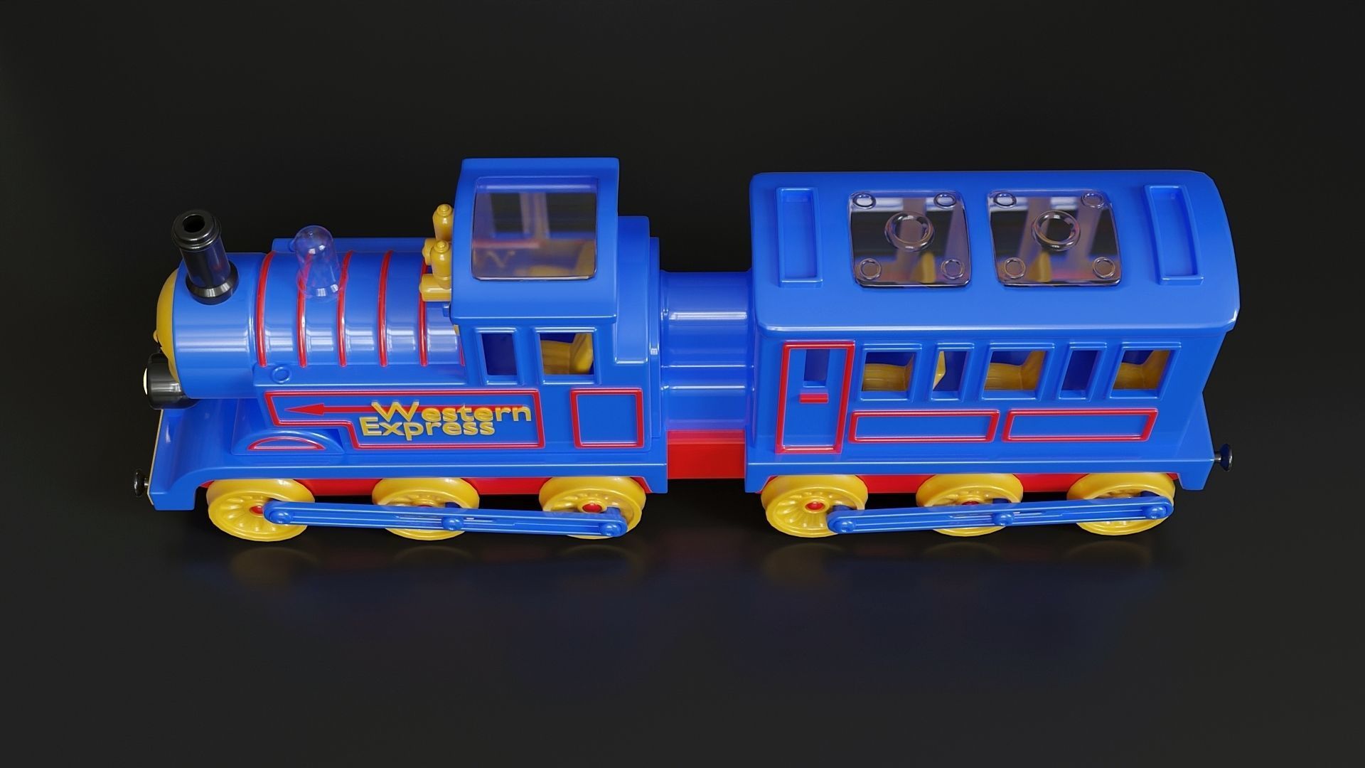 Childrens plastic toy train 3D model | CGTrader