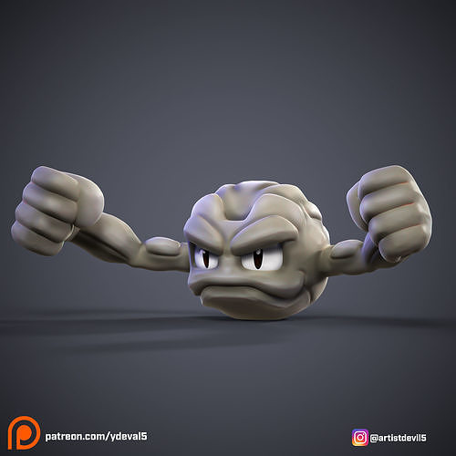 GEODUDE POKEMON 3D model 3D printable | CGTrader