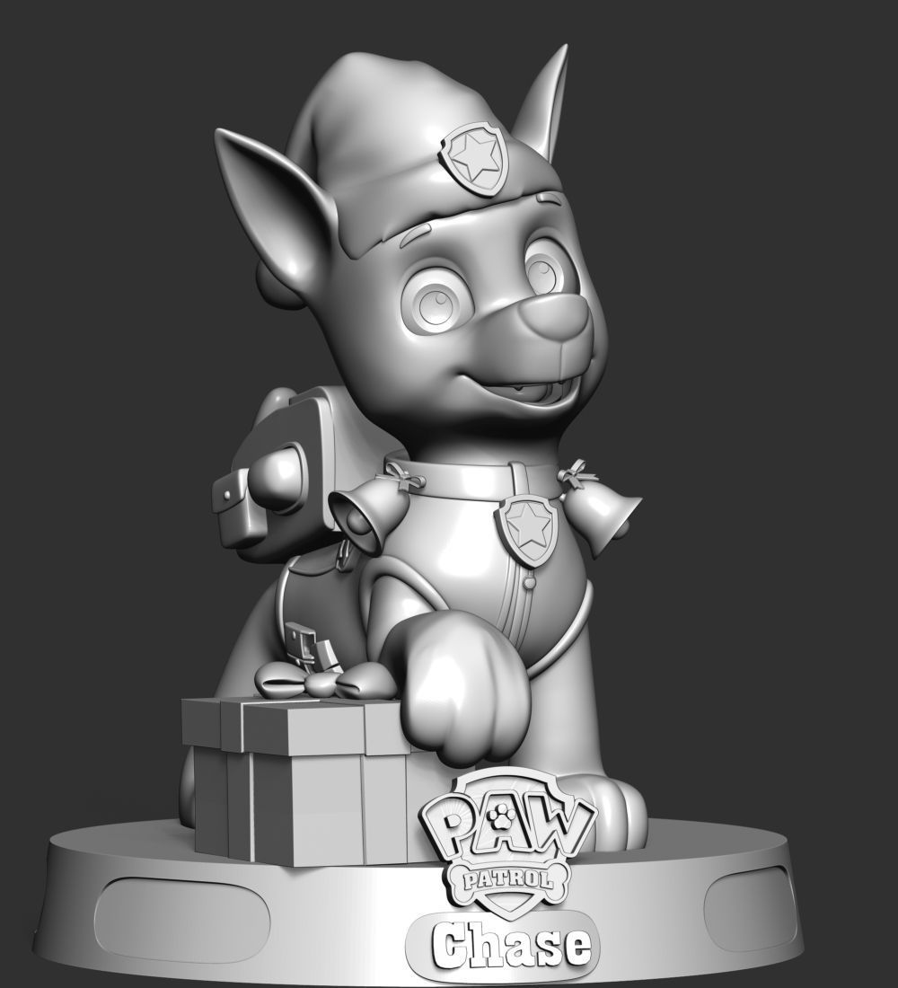 Chase Paw Patrol - Merry Christmas 3D model 3D printable | CGTrader