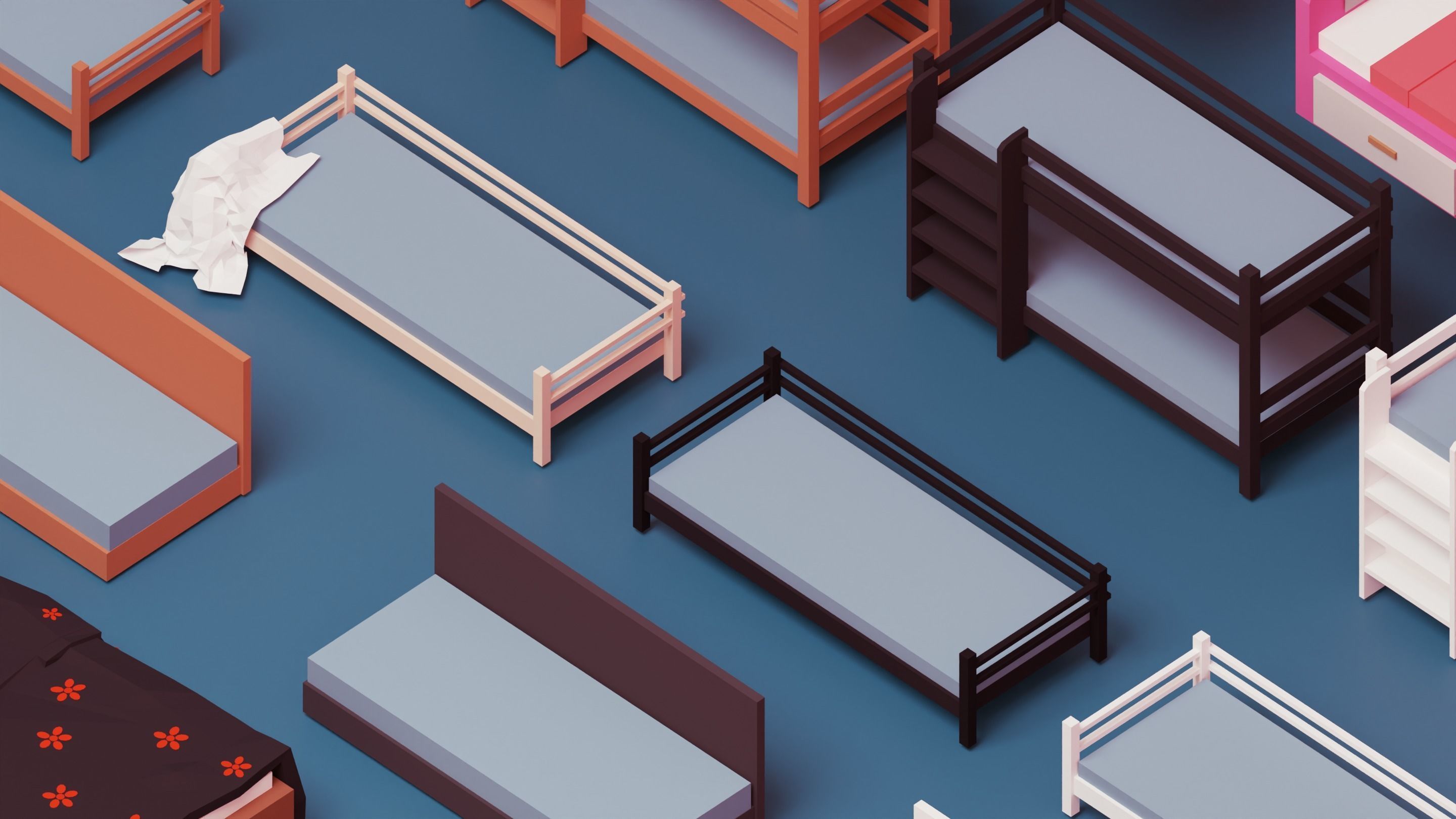 3D model Pack Beds Low Poly VR / AR / low-poly | CGTrader