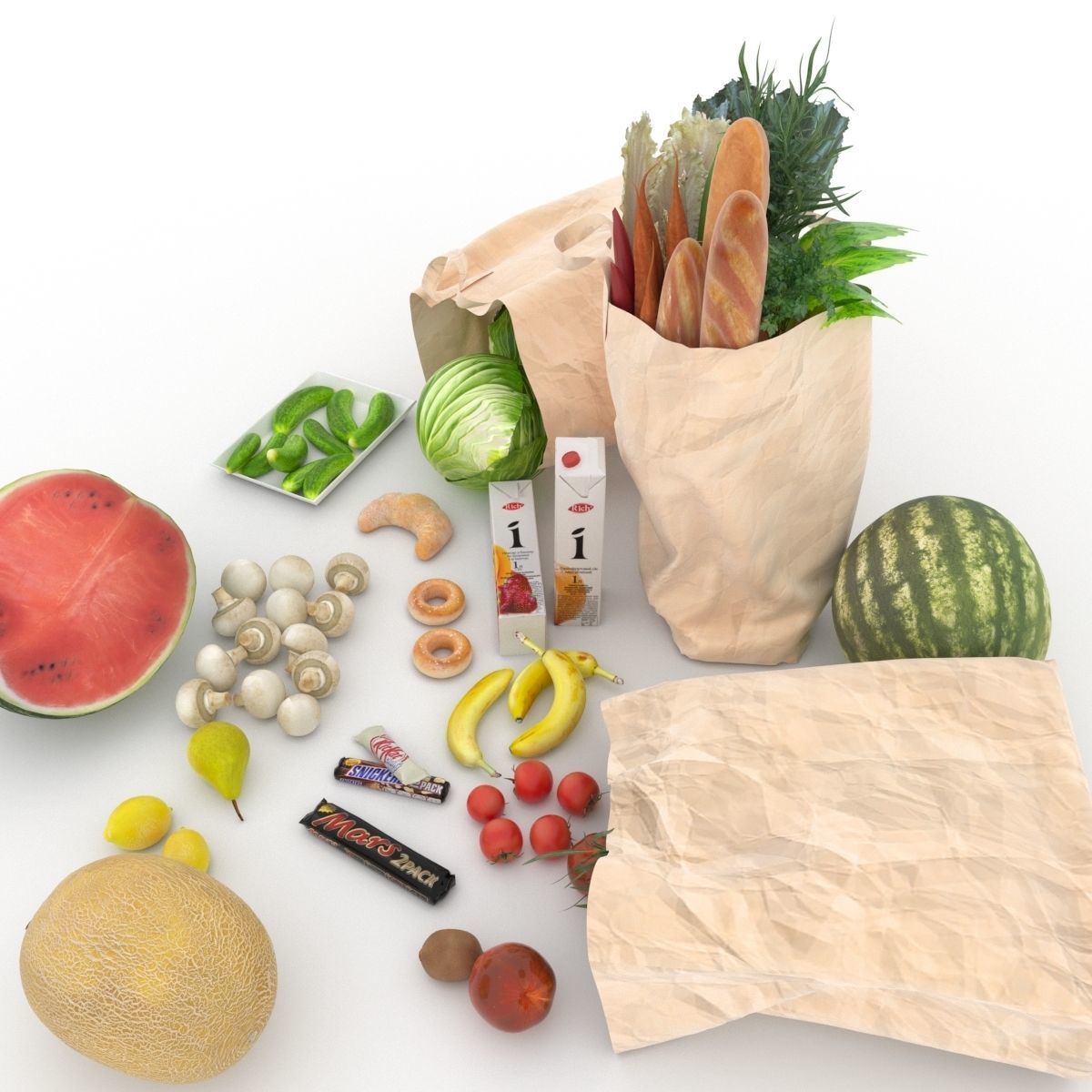Grocery bags 3D model | CGTrader