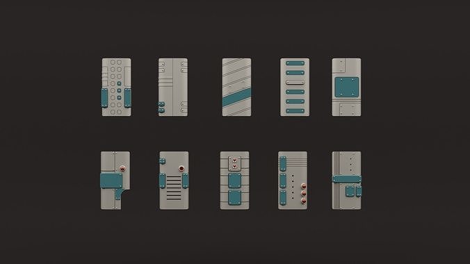 Techno Panels 3D model | CGTrader