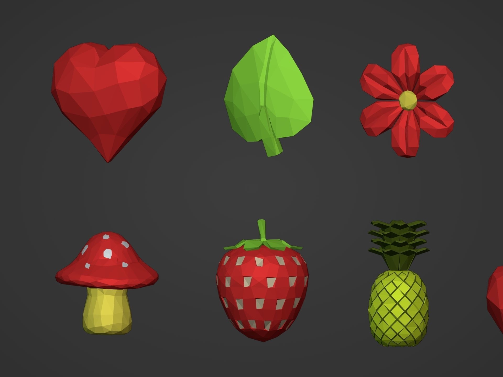 3D model Low Poly Cartoon Icons Pack VR / AR / low-poly | CGTrader