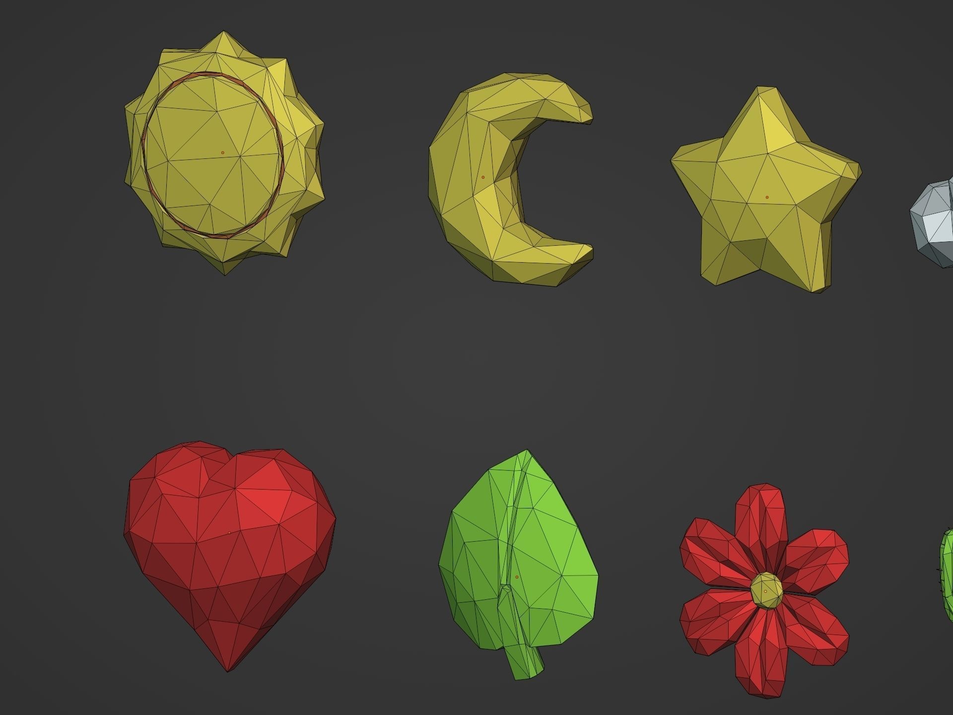 3D model Low Poly Cartoon Icons Pack VR / AR / low-poly | CGTrader