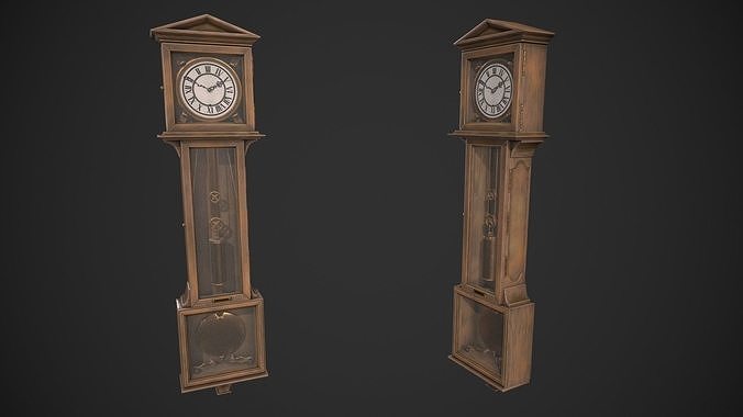 3D model Grandfather Clock VR / AR / low-poly | CGTrader