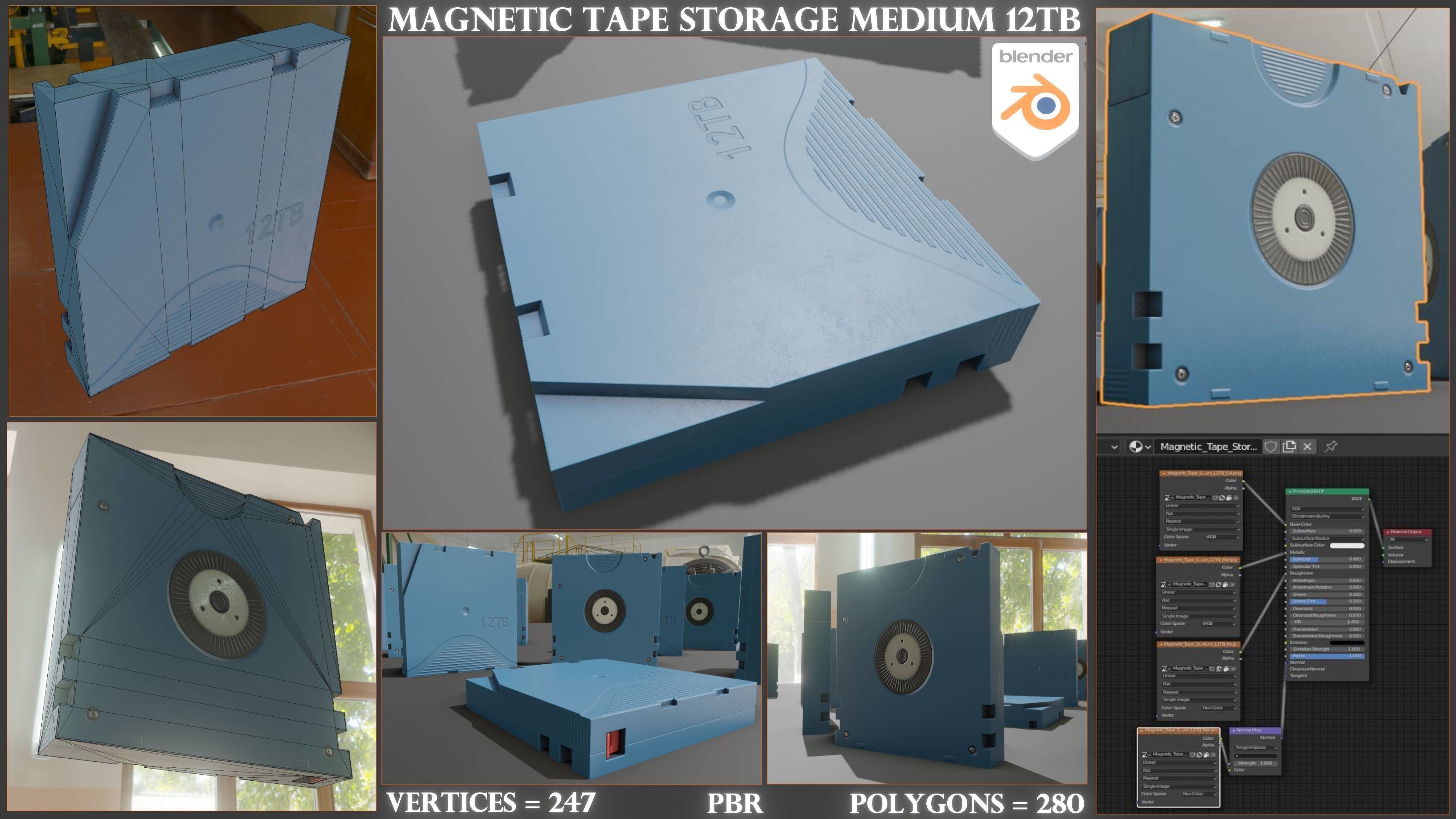 3D model Magnetic Tape Storage Medium 12TB Linear Tape-Open VR / AR ...