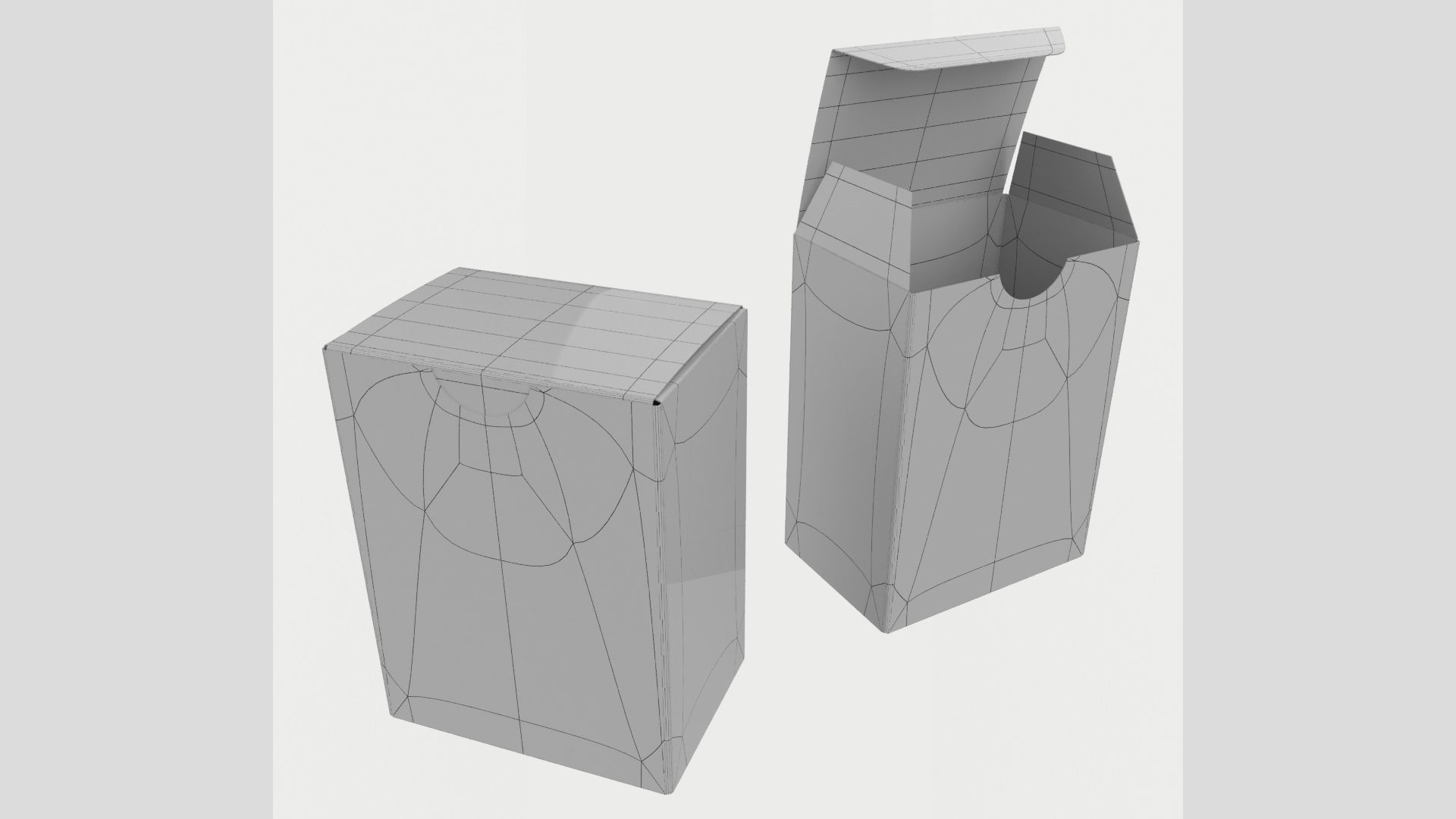 10cm Tall Paper Box Closed Opened Unwrapped 3D model | CGTrader
