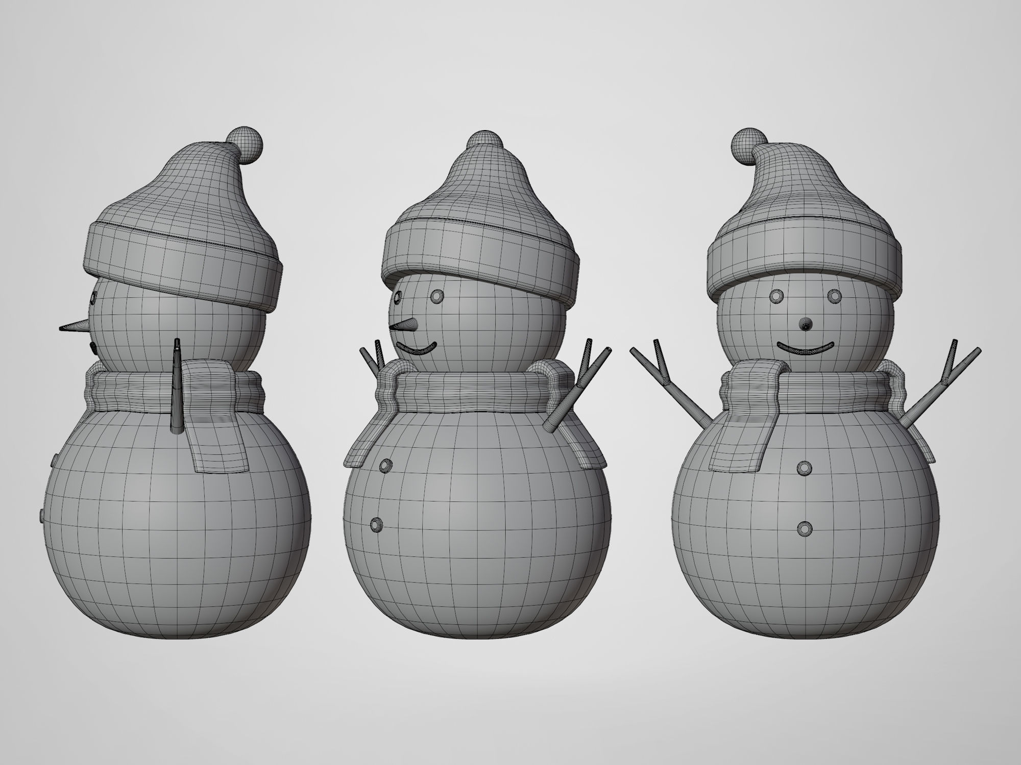 Christmas snowman 3D model | CGTrader