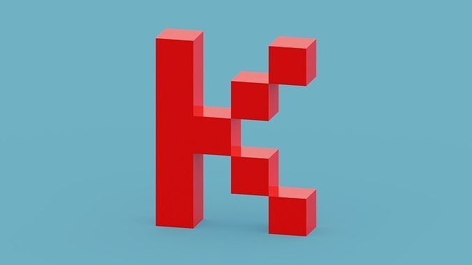 3D model Pixel Letter K VR / AR / low-poly | CGTrader