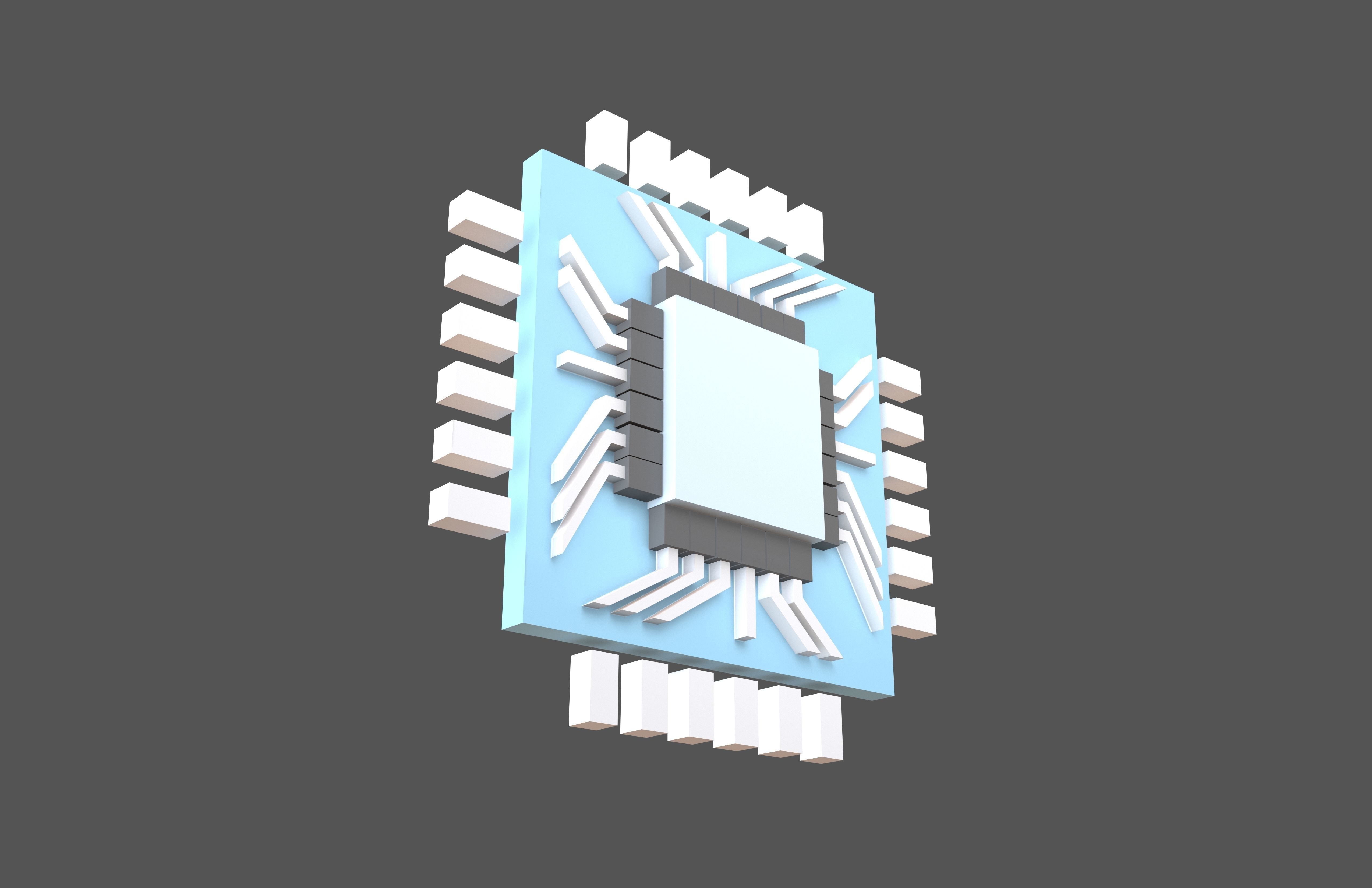 3D model Microchip Symbol V1 004 VR / AR / low-poly | CGTrader